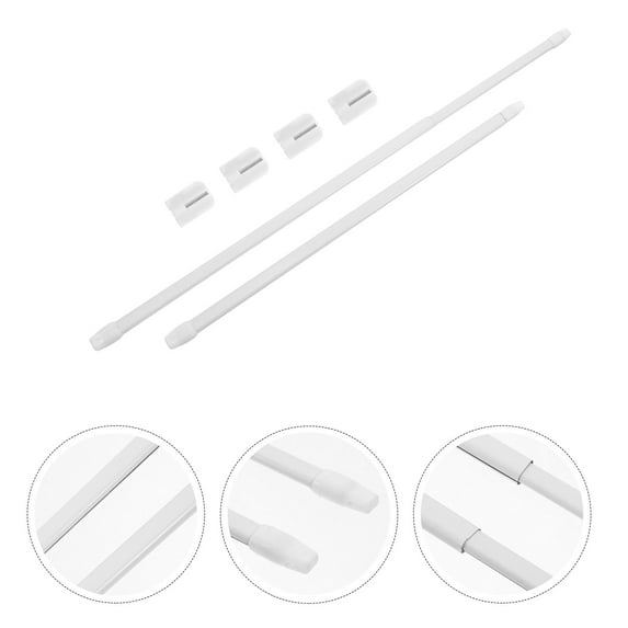 OULII 1 Set Adjustable Curtain Rod Plastic Telescoping Heavy Duty for ...