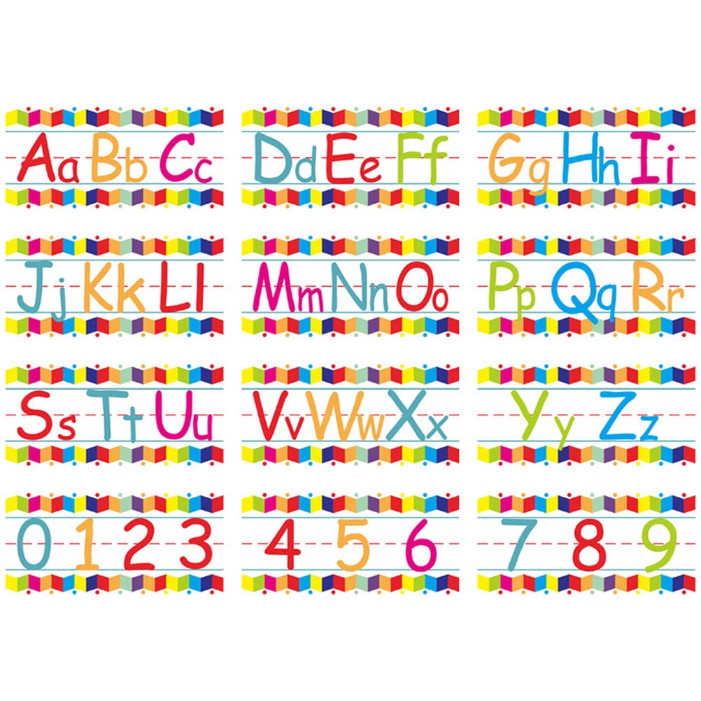 OULII 1 Set Cartoon Style Alphabet Wall Decals for Kids Learning ...