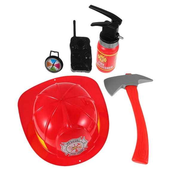 OULII Firefighter Playset 1 Set Red Plastic Firemen Dress Up Toy for ...