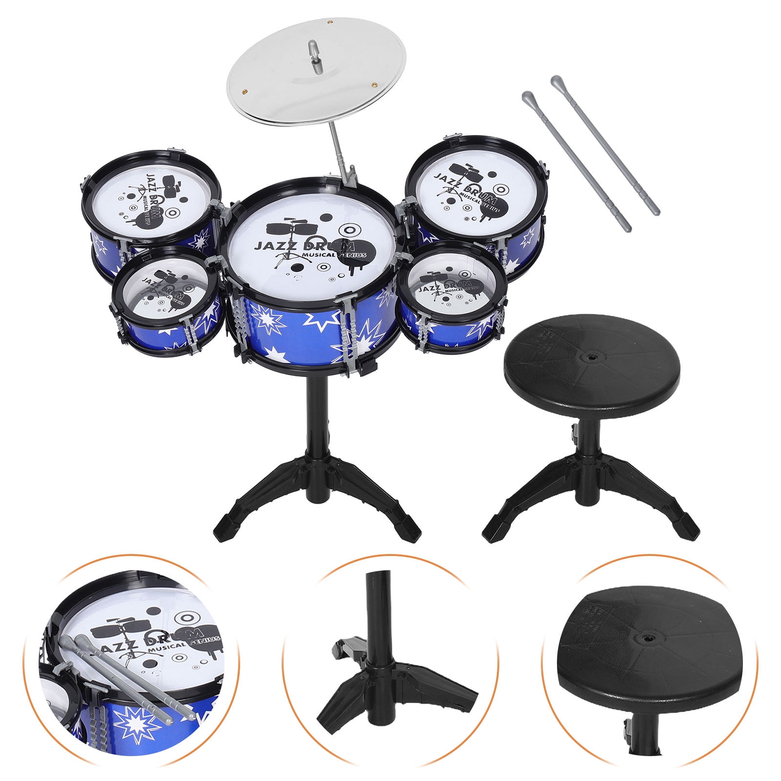 OULII 1 Set Toddler Mini Drum Set Kids Drum Set Beginner Drum Kit Child ...