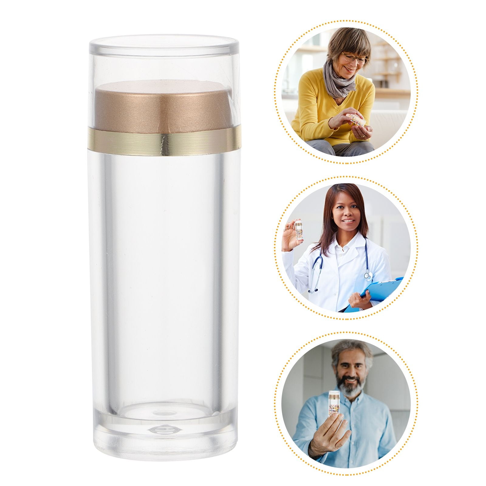 OULII 10Pcs Bottles With Lids Acrylic Capsule Storage Bottle ...