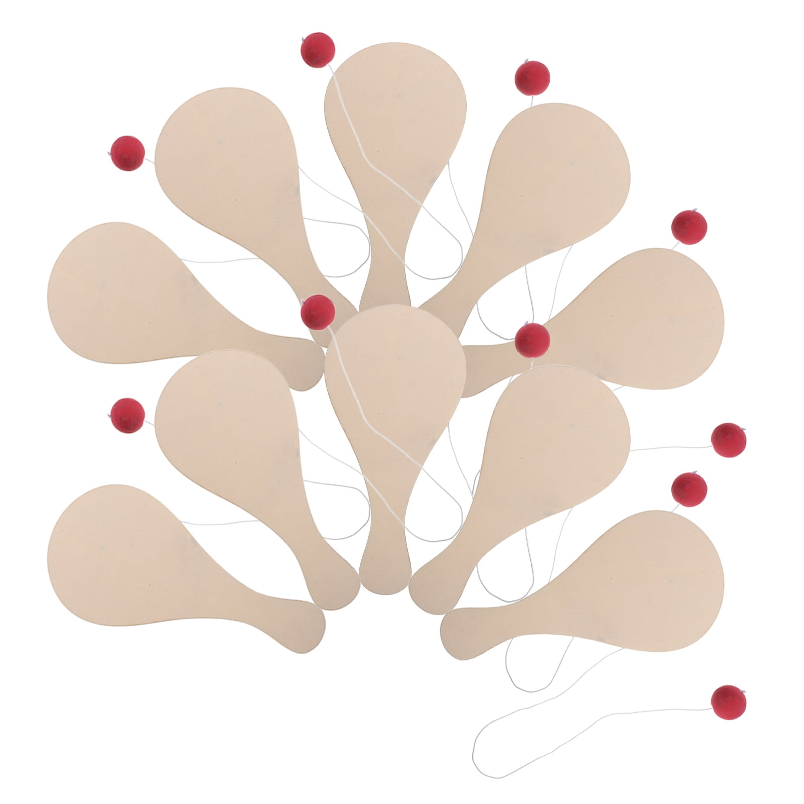 OULII 10Pcs Wooden Paddle Ball For Childrens Toy Diy Graffiti Parent ...