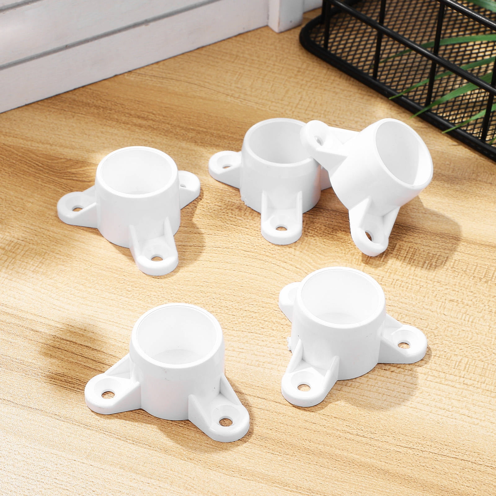 OULII 12Pcs White PVC Round Table Leg Flange Caps Plastic Insert ...