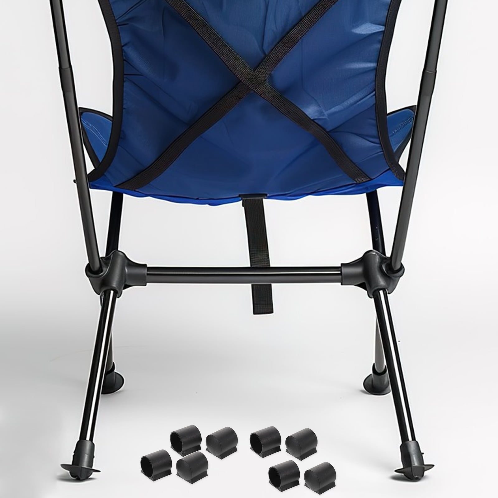 OULII 12Pcs Plastic Folding Chair Leg Caps Black End Caps for Easy No ...