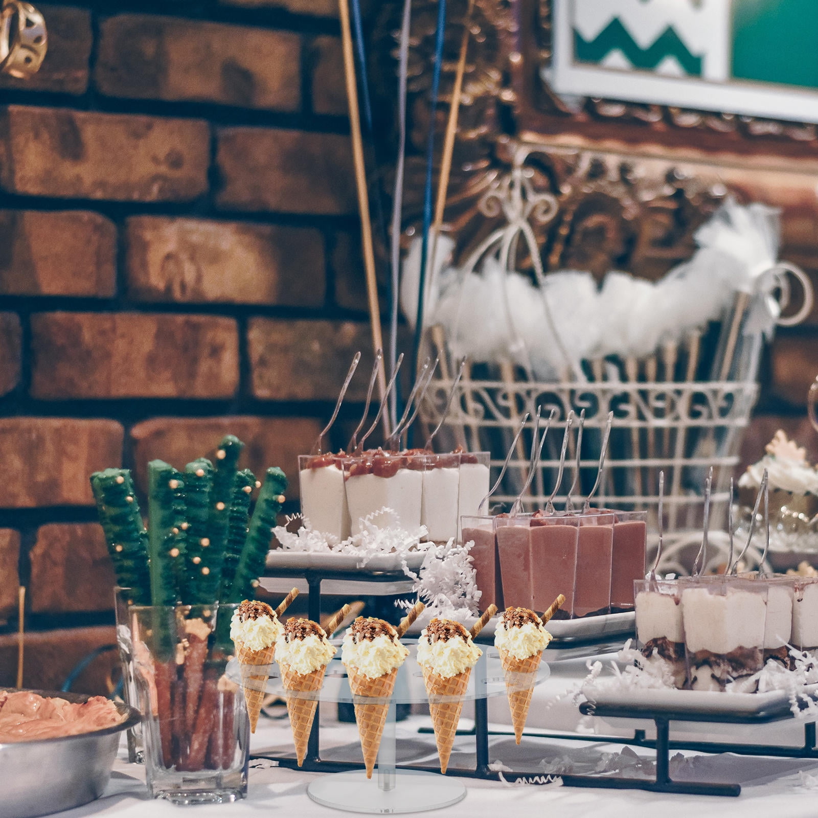 OULII 1Pcs Transparent Acrylic Square Display Rack for Ice Cream Cone ...