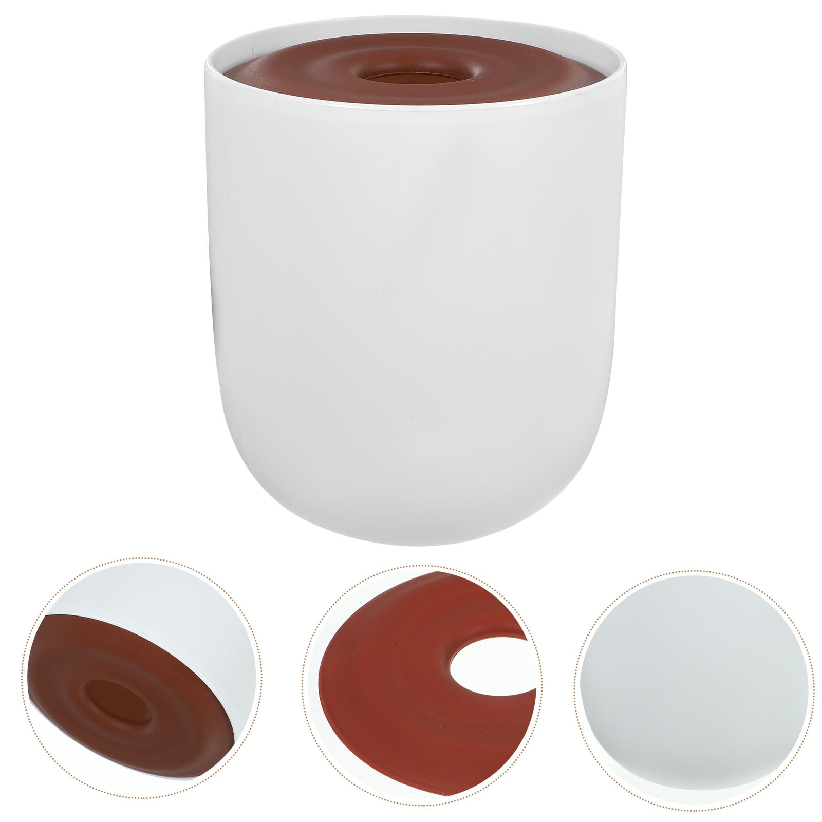 OULII 1Pcs White Cylinder Tissue Container Box For Dining Table With ...