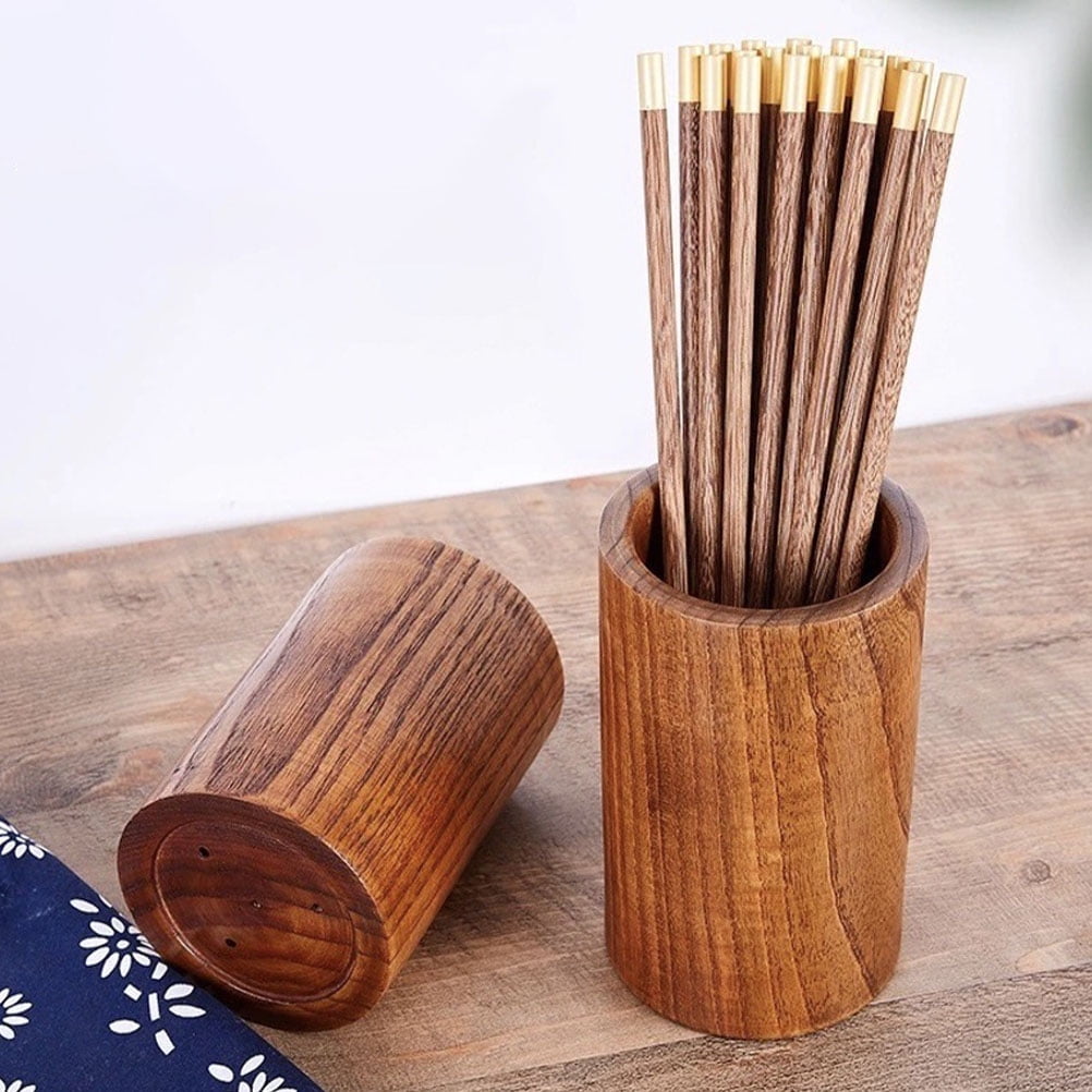 OULII Back to School Chopstick Holder Storage Wood Kitchen Chopsticks ...