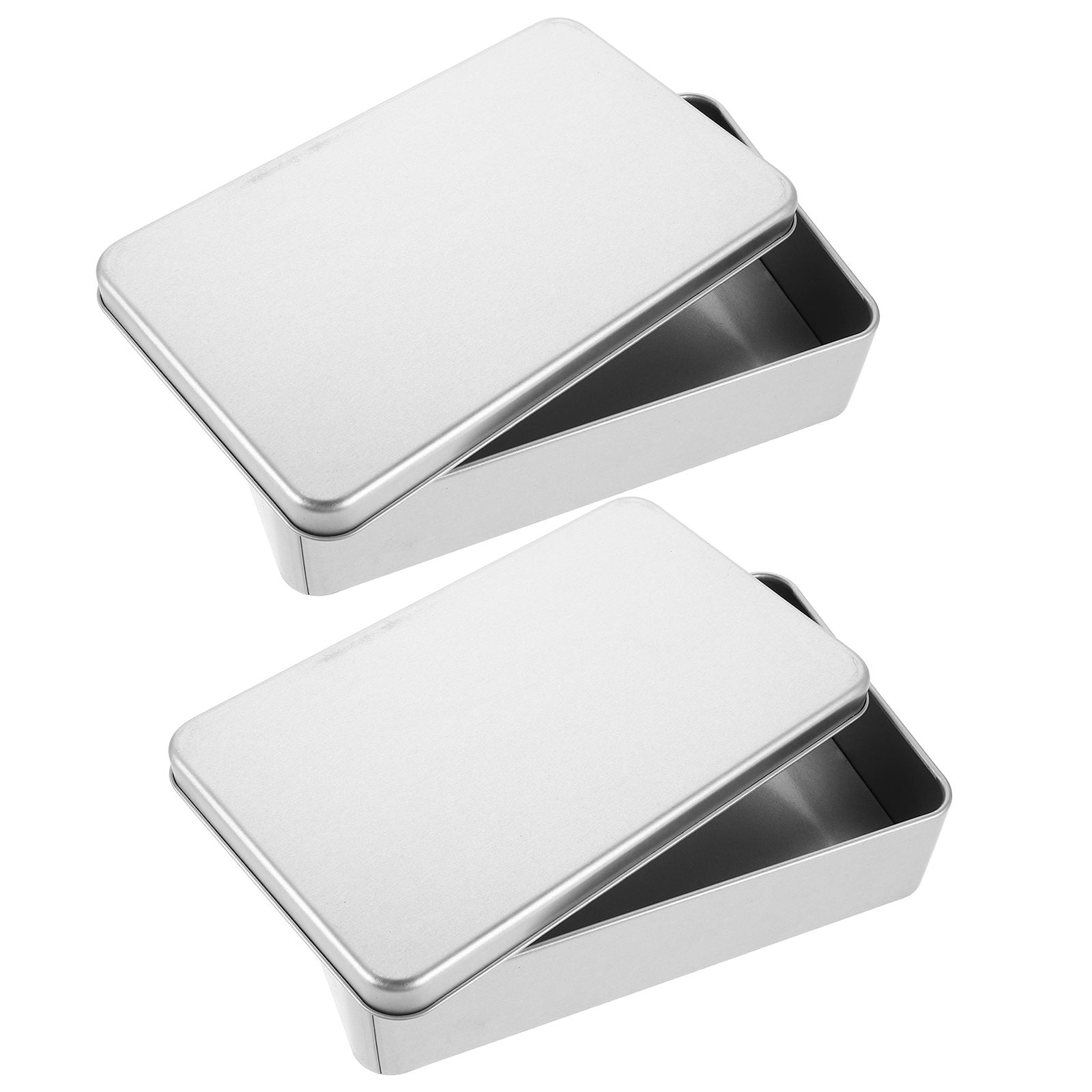 OULII 2 Pcs Silver Money Collection Box Tinplate Craft Storage Box For ...