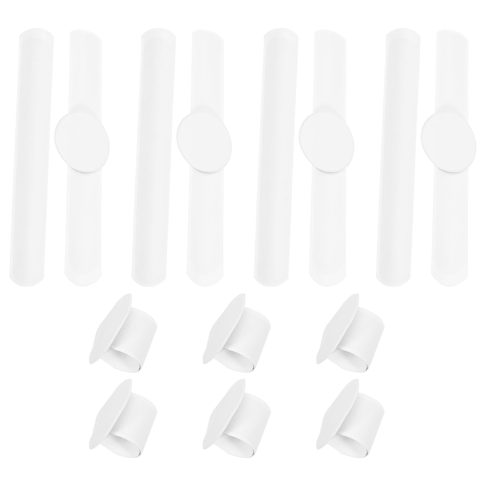 OULII 20 Pcs Slap Wrist Bands for Diy Crafts Round White PVC Metal ...