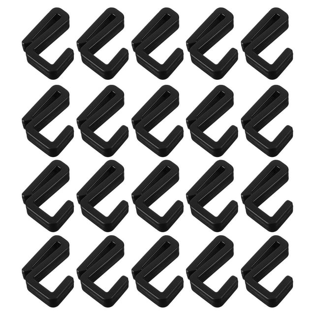 OULII Versatile S-Hooks Black Plastic for Hanging Garment Storage in ...