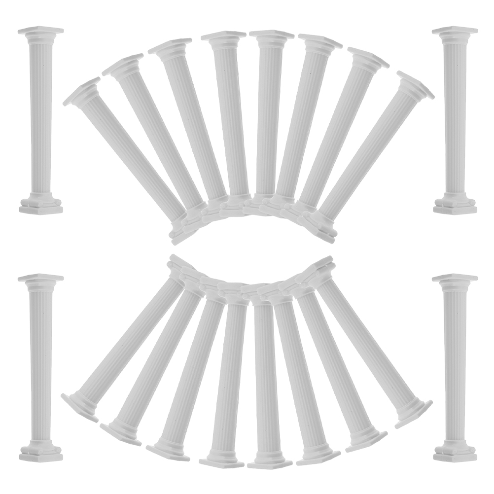 OULII 20Pcs Roman Pillar Sculptures White Plastic Decorative Home ...