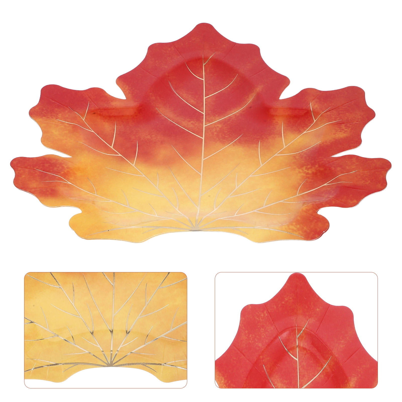 OULII Tsgiving Maple Leaf Plates Party Supplies Eye-Catching Tableware ...