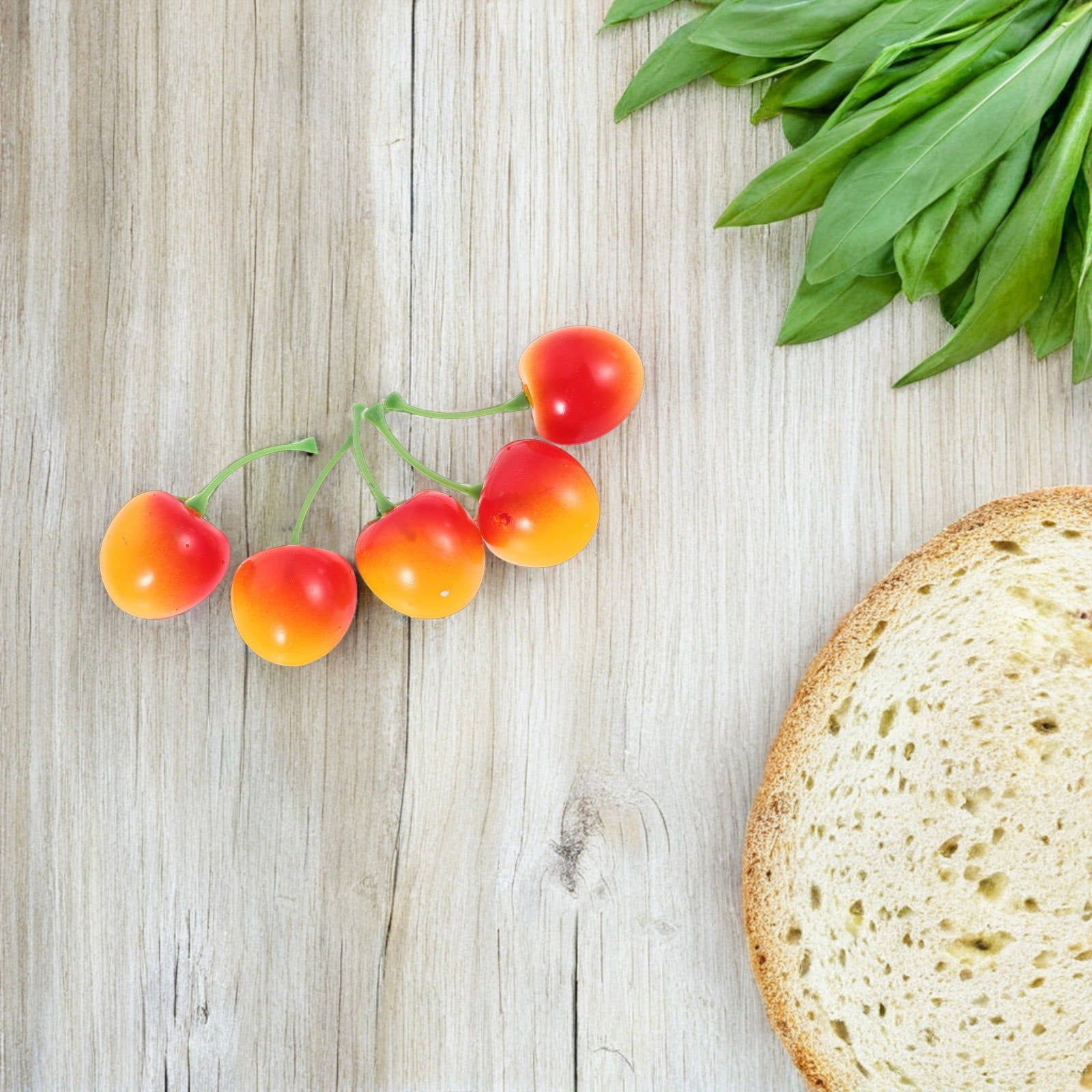 OULII 20pcs Artificial Lifelike Cherry Fruits Realistic Fake Fruit ...