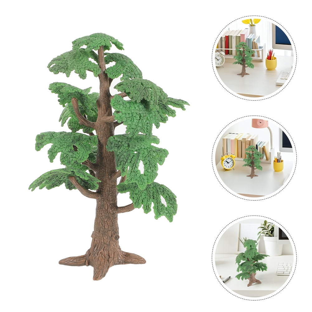 OULII 2Pcs Fake Tree Small Assorted Color Plastic for Micro Landscape ...