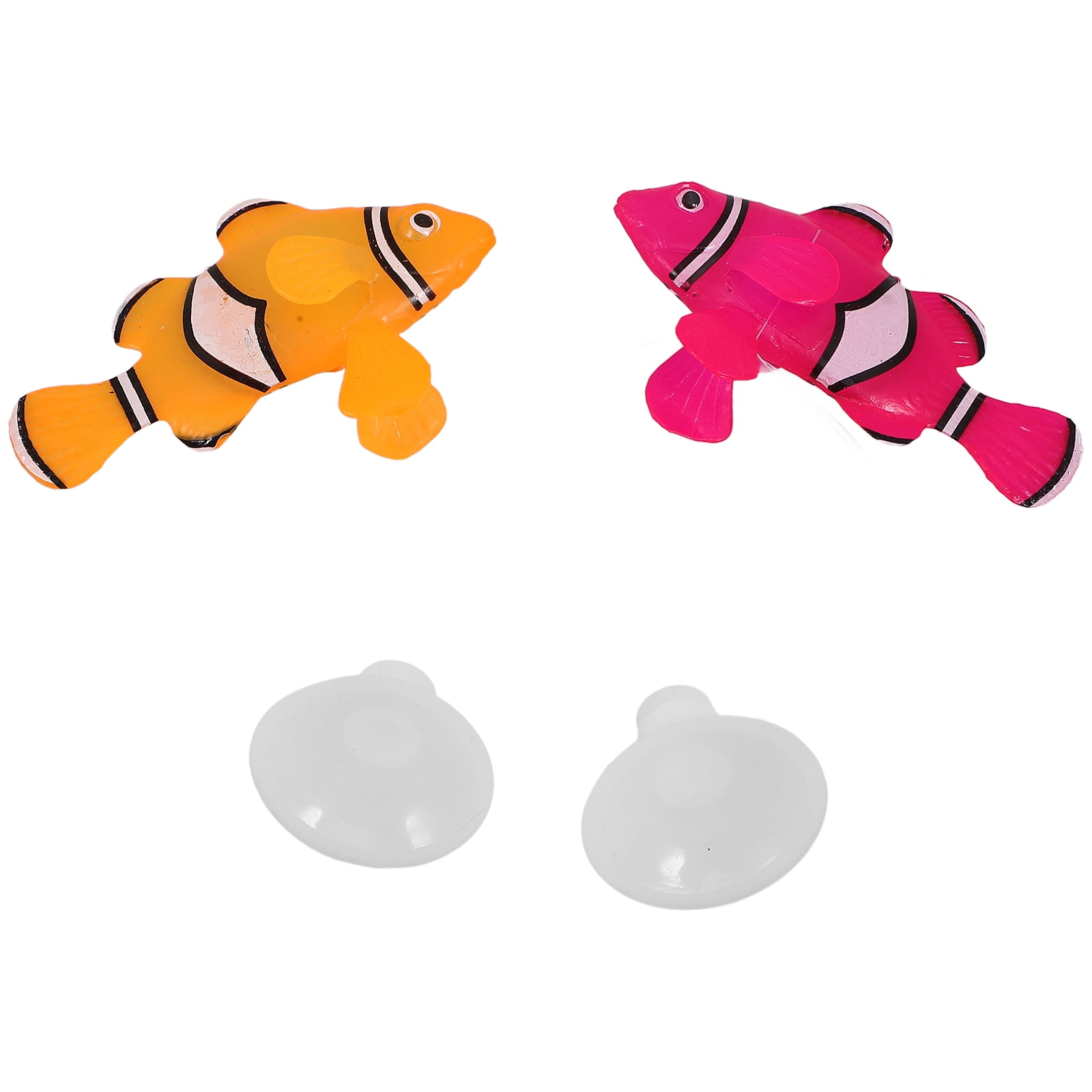 OULII 2Pcs Glow in the Dark Fish Aquarium Decor Figurines Realistic ...