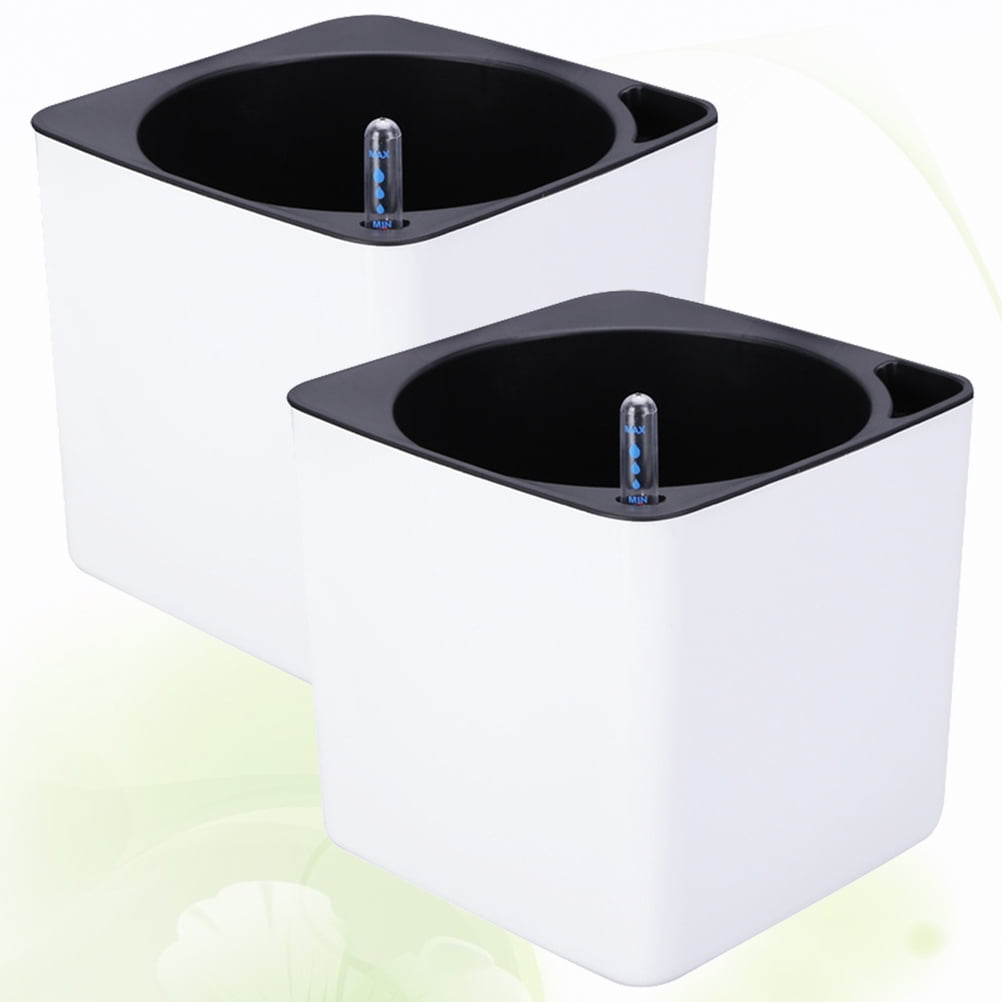OULII 2Pcs Square Layer Plastic Planter with Water Storage and Floating ...