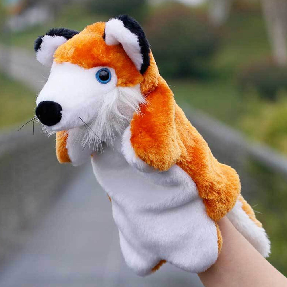 OULII 2pcs Plush Fox Hand Puppets Soft Plush Animal Toys With Movable ...