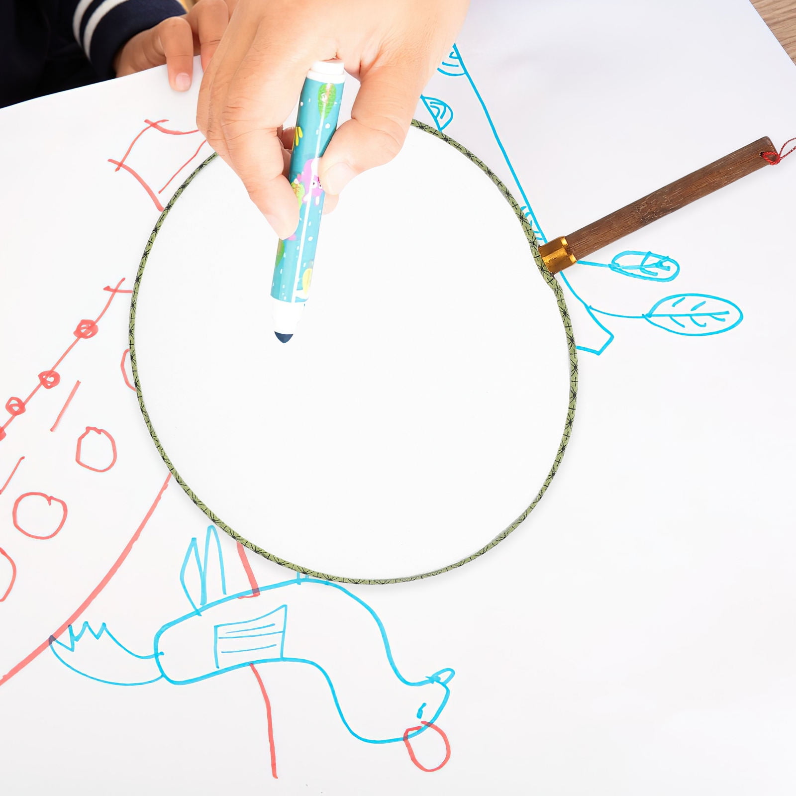 OULII 2pcs White Chinese Silk Cloth Fan Diy Hand Painting Blank Kids ...