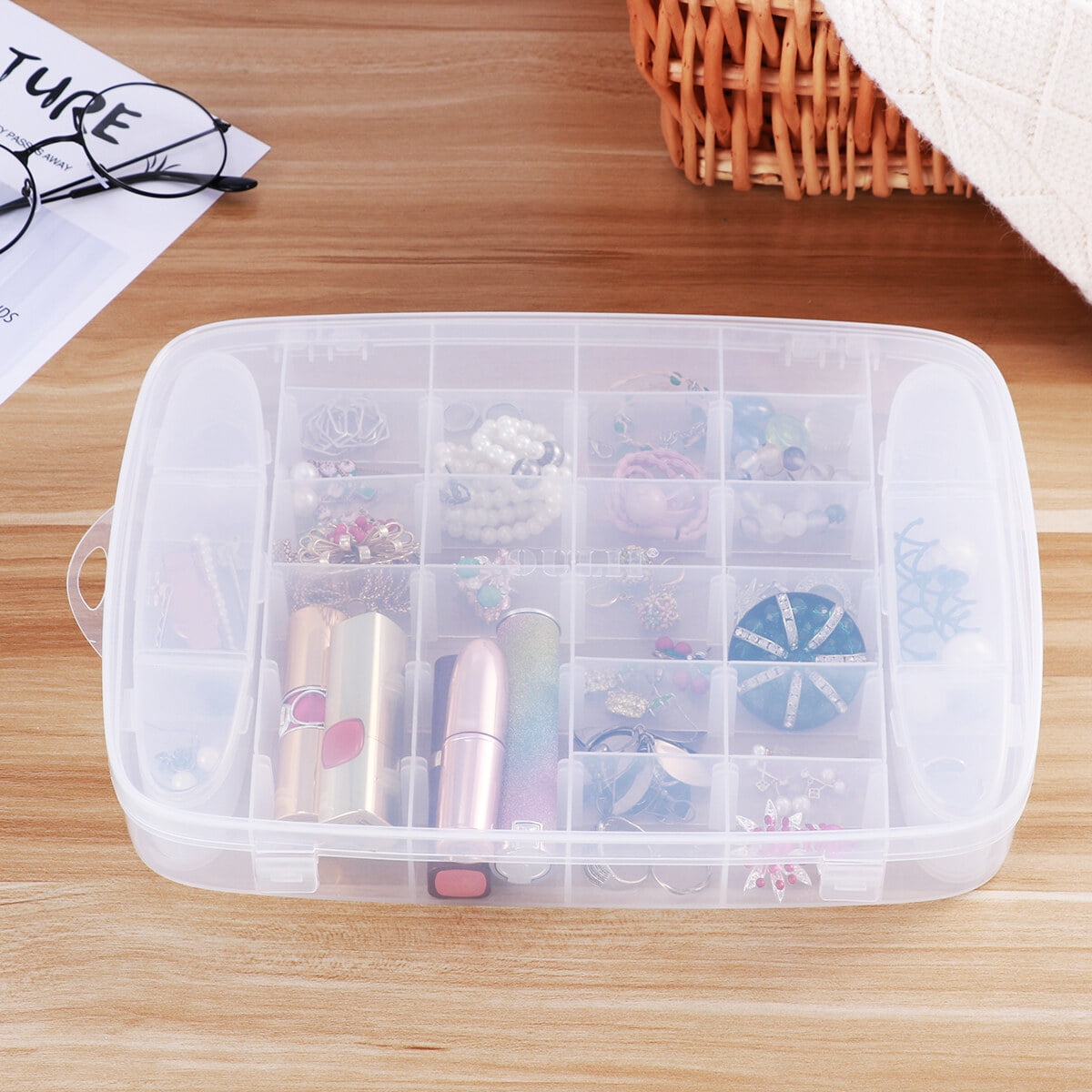 Mobestech Storage Container Case Clear PP 1Set 11.4x8.3x1.8In Pills ...