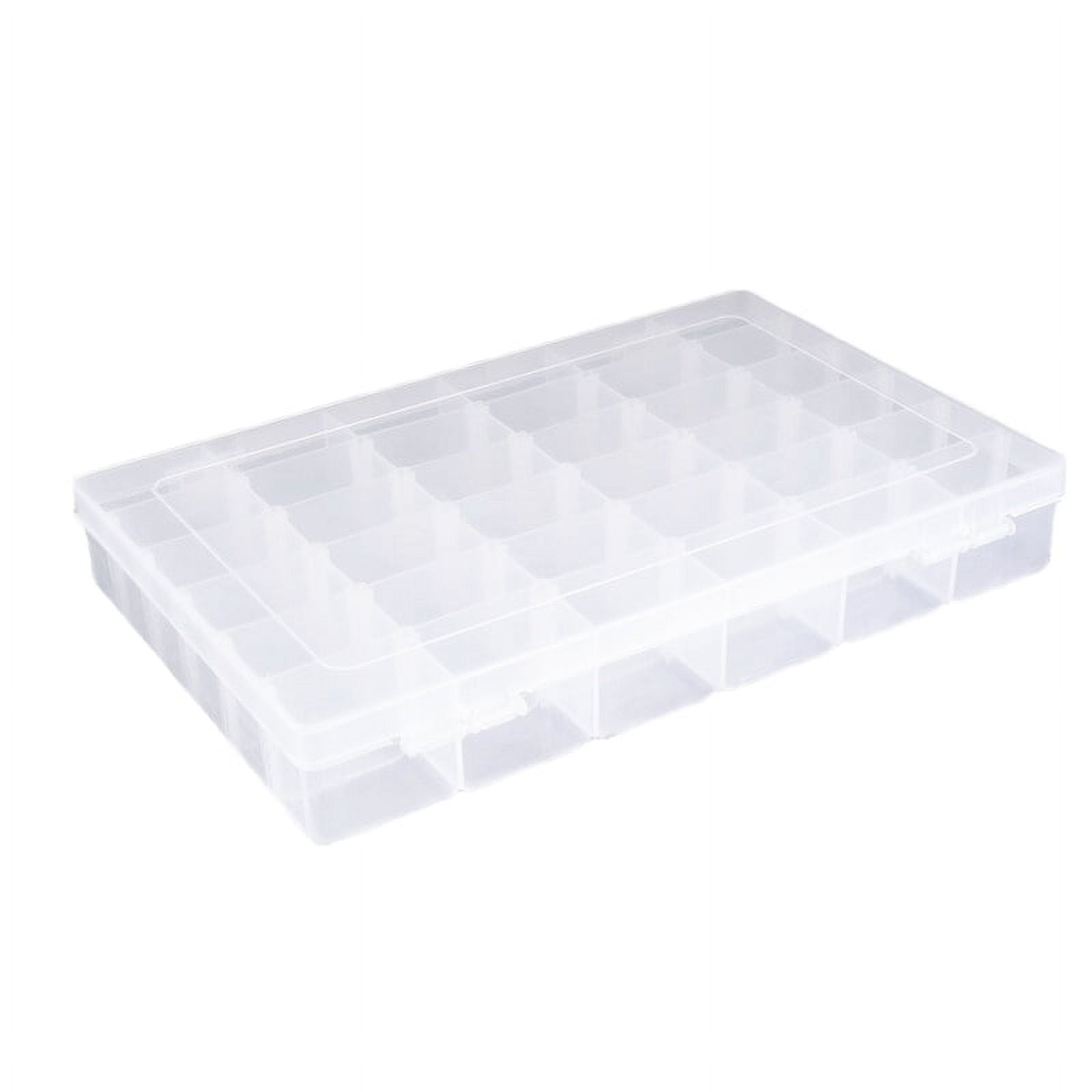 OULII 36-Grid Clear Hard Plastic Adjustable Jewelry Organizer Box ...