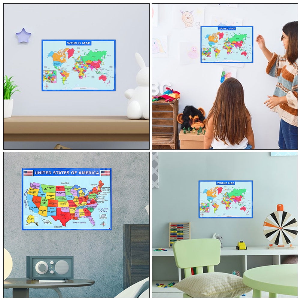 OULII 3Pcs Assorted Color Geography Poster for Students Solar System ...