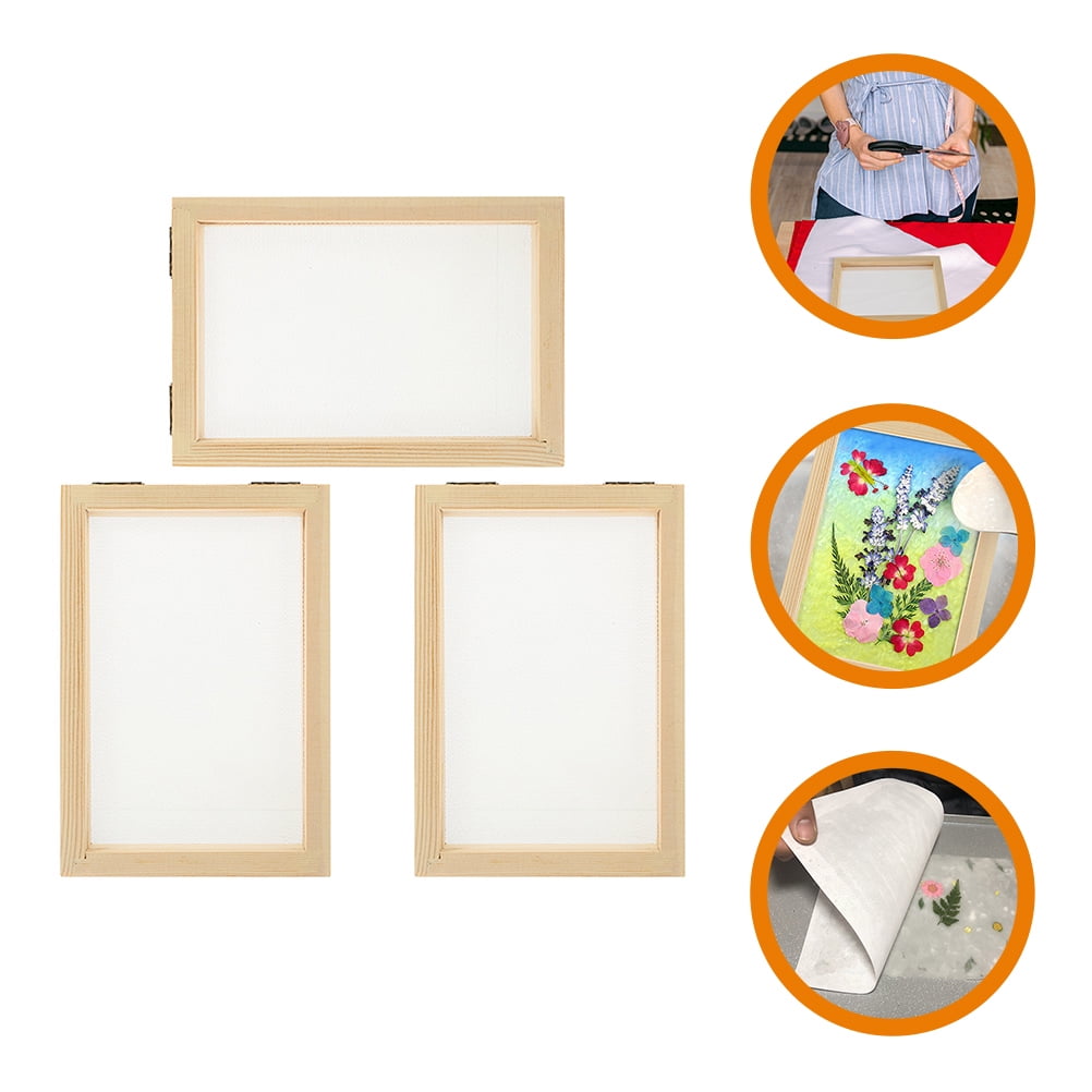 OULII 3Pcs Diy Frame Kit Wooden Paper Making Frame Assorted Color For Educators And Children ...