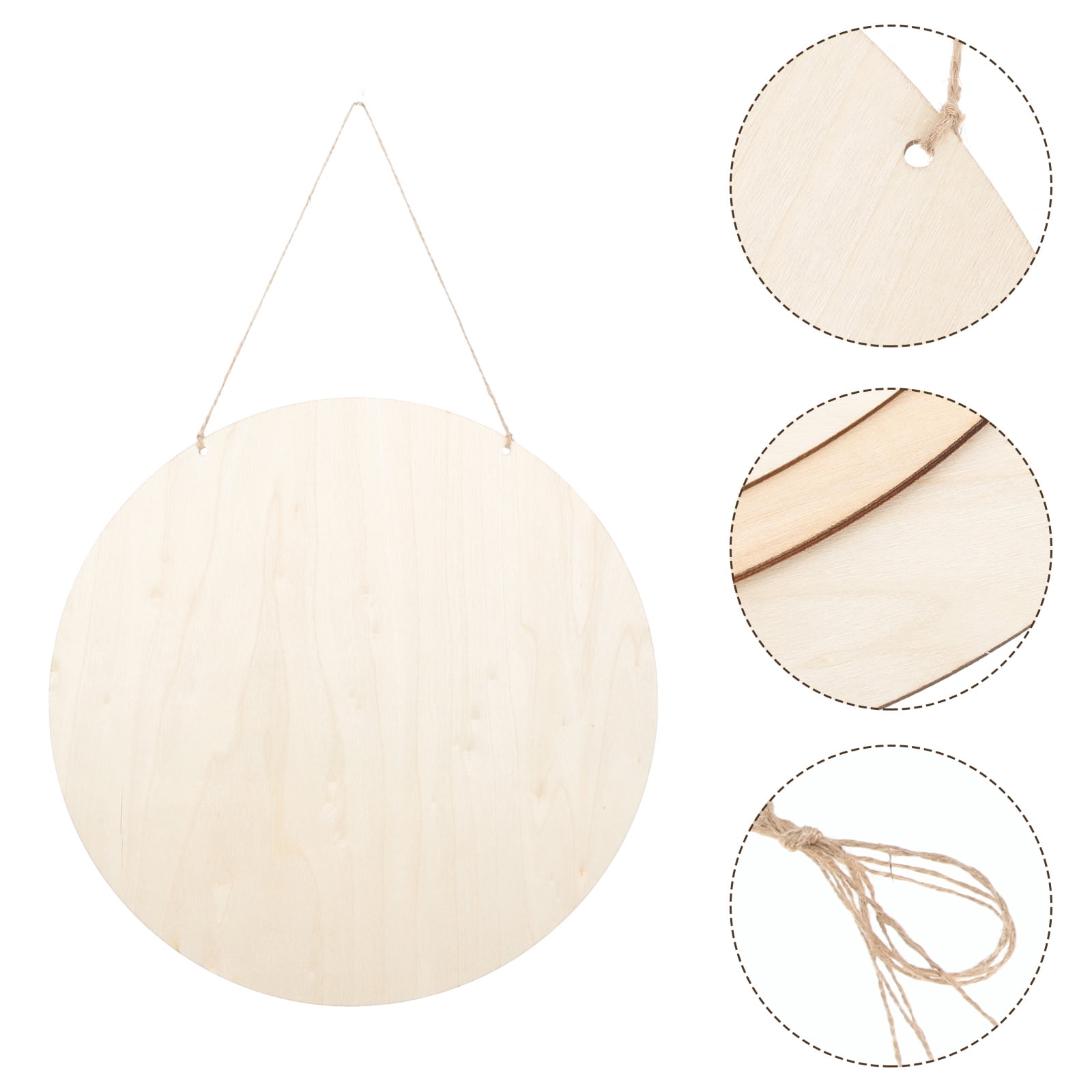 OULII 4 Set Diy Plaque Unfinished Round Hanging Signs For For Painting ...