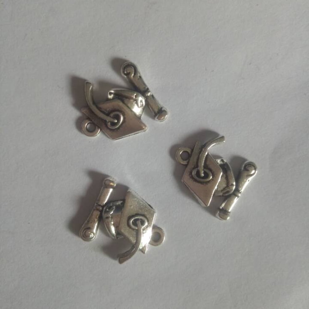 OULII 40Pcs Silver Graduation Pendant for DIY Jewelry Making Alloy ...