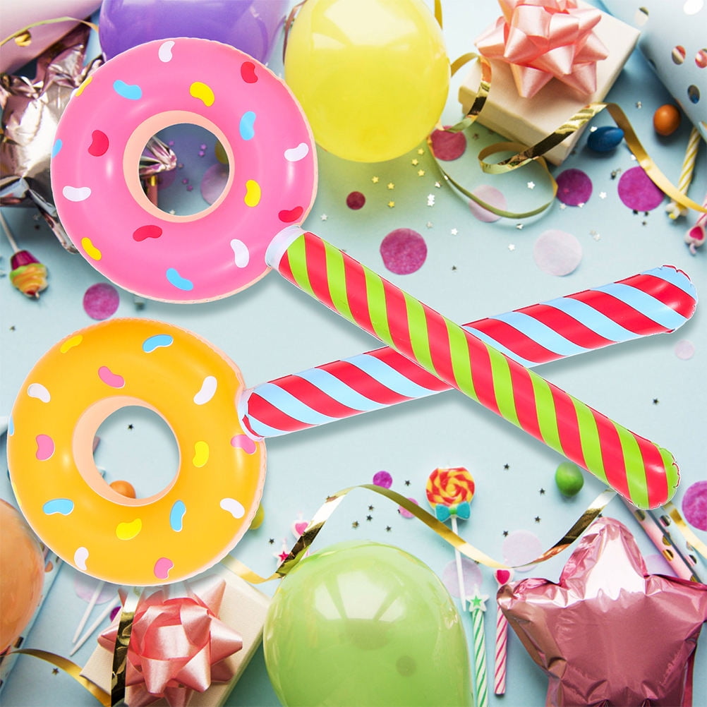 OULII 4PCS Inflatable Donut Shaped PVC Balloons for Kids Birthday Party ...
