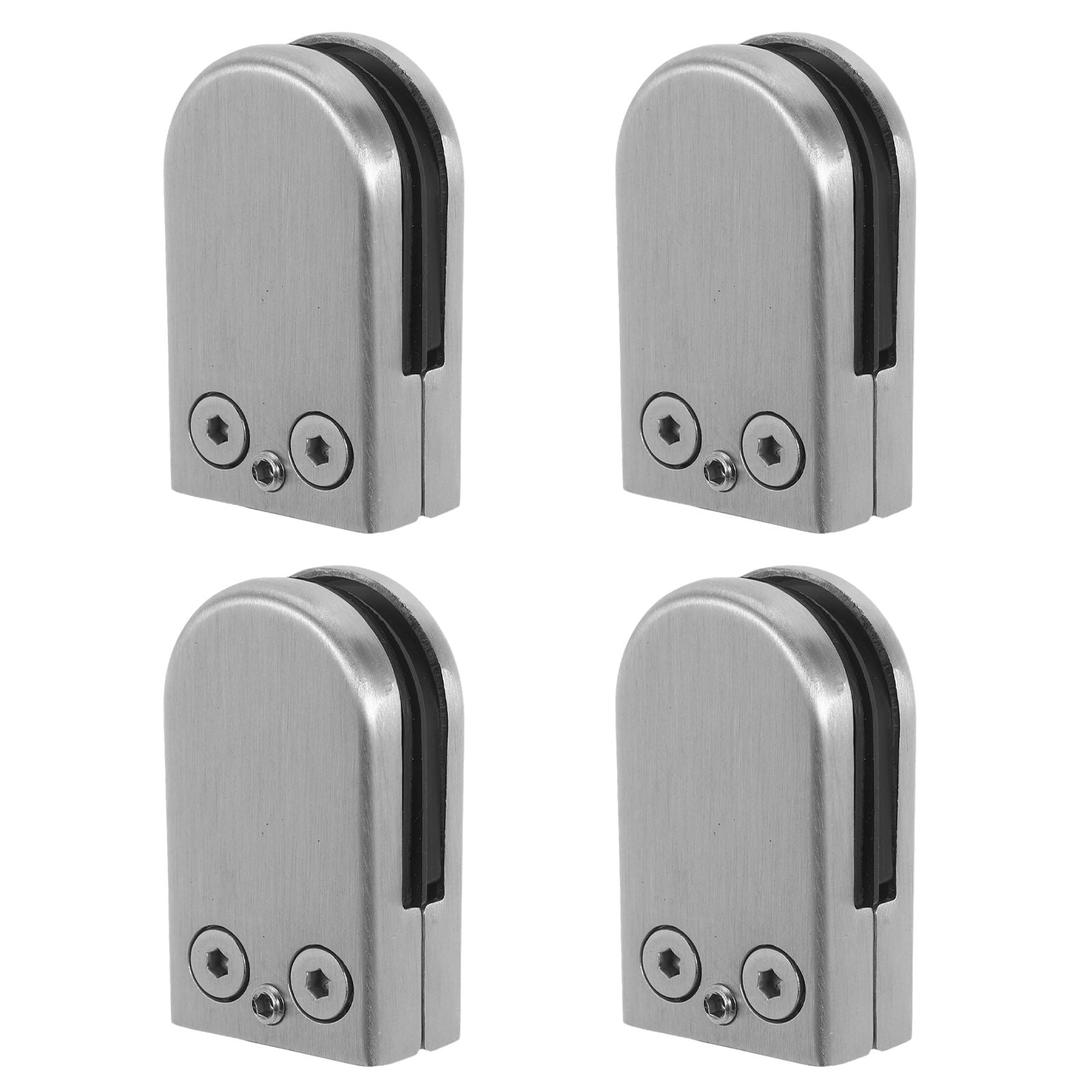 OULII 4Pcs Silver Stainless Steel Glass Clamp Brackets with Satin ...