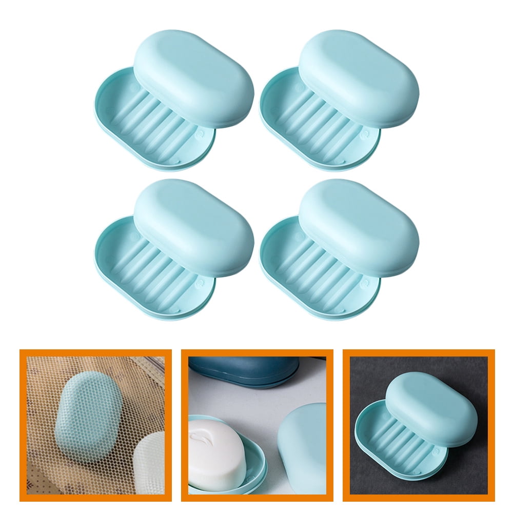 OULII 4Set Soap Container With Lid Travel Sky Blue Plastic Travel ...
