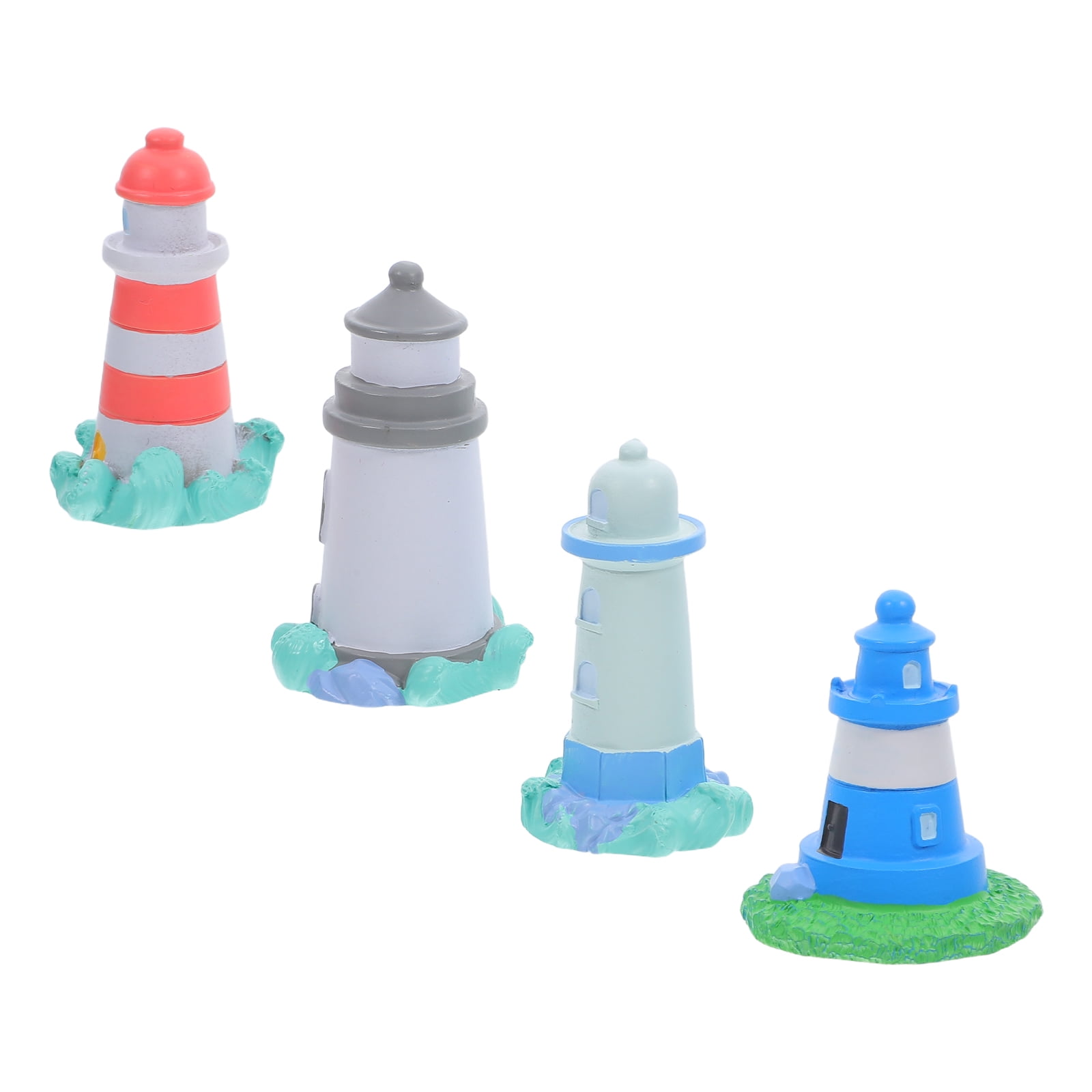 OULII 4pcs Tabletop Resin Lighthouse Sculpture Lighthouse Statue ...