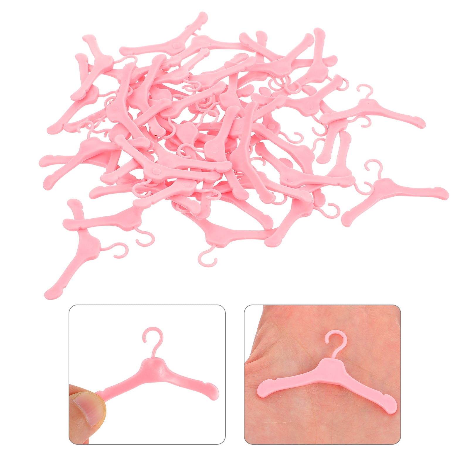 OULII 50Pcs Compact Plastic Tiny Hangers For Kids Playtime And Storage ...