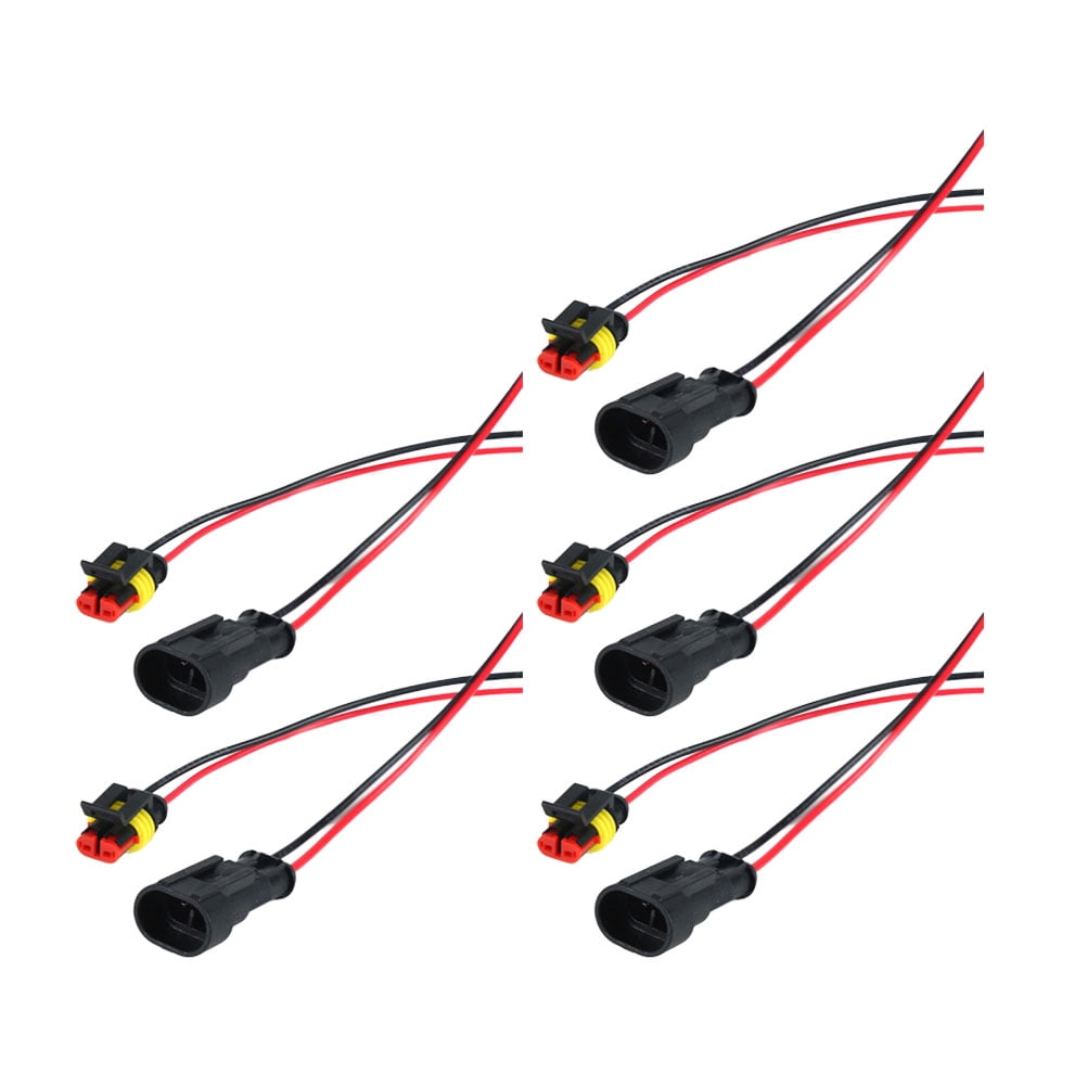 OULII 5Pcs Car Waterproof Electrical Connector Plug with Wire Harness ...