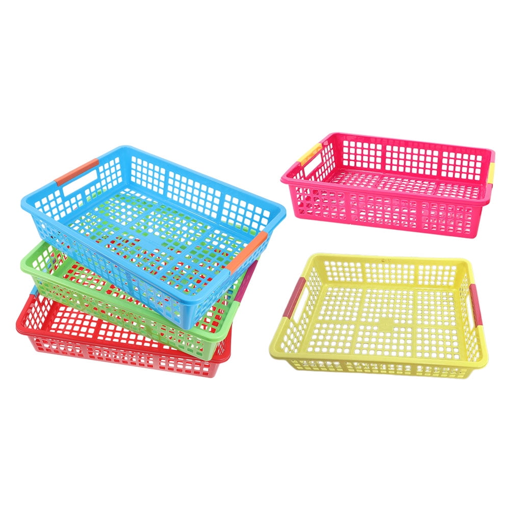 OULII Multifunctional Assorted Color PP Baskets for Organizing 5Pcs ...