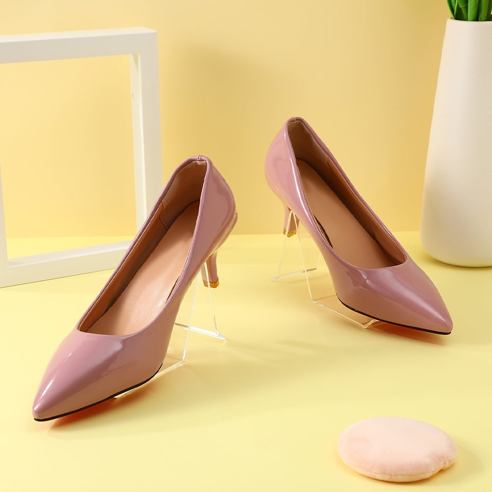 OULII Clear Acrylic Shoe Stand Single High Heel Riser for Home 6Pcs ...