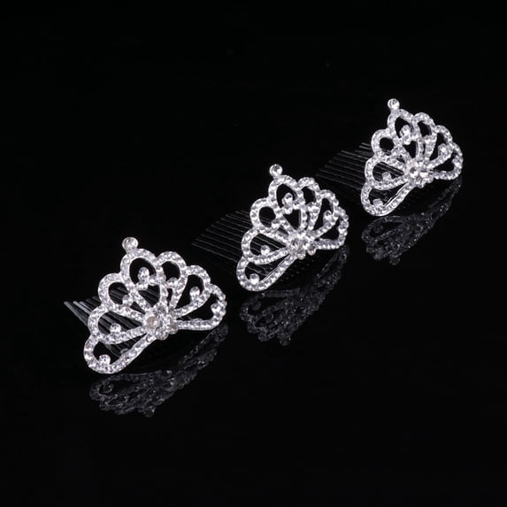 OULII 6Pcs Mini Hair Crown Combs Elegant Crown Shape For Party Silver ...