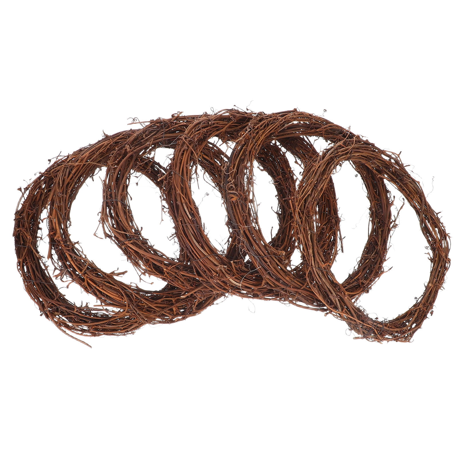 OULII Small Rattan Wreaths Brown for Home and Holiday Crafting 6Pcs ...
