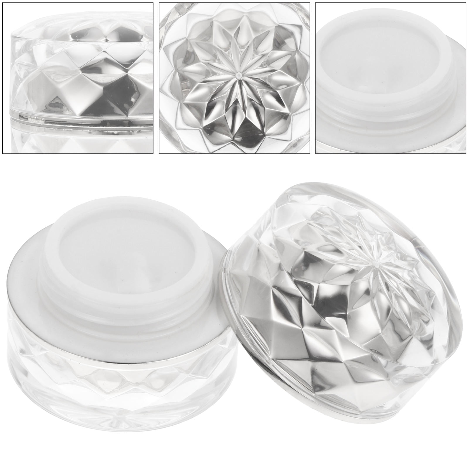 FONWILYO Diamond Shape Containers PP Plastic Silver 6Pcs 1.4x1.2in ...