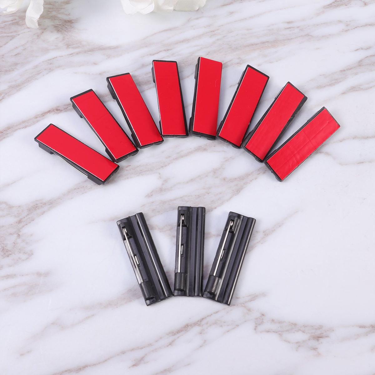 OULII 80Pcs Safety Pin Adhesive Bar Pins for Nametags Badge Crafting ...