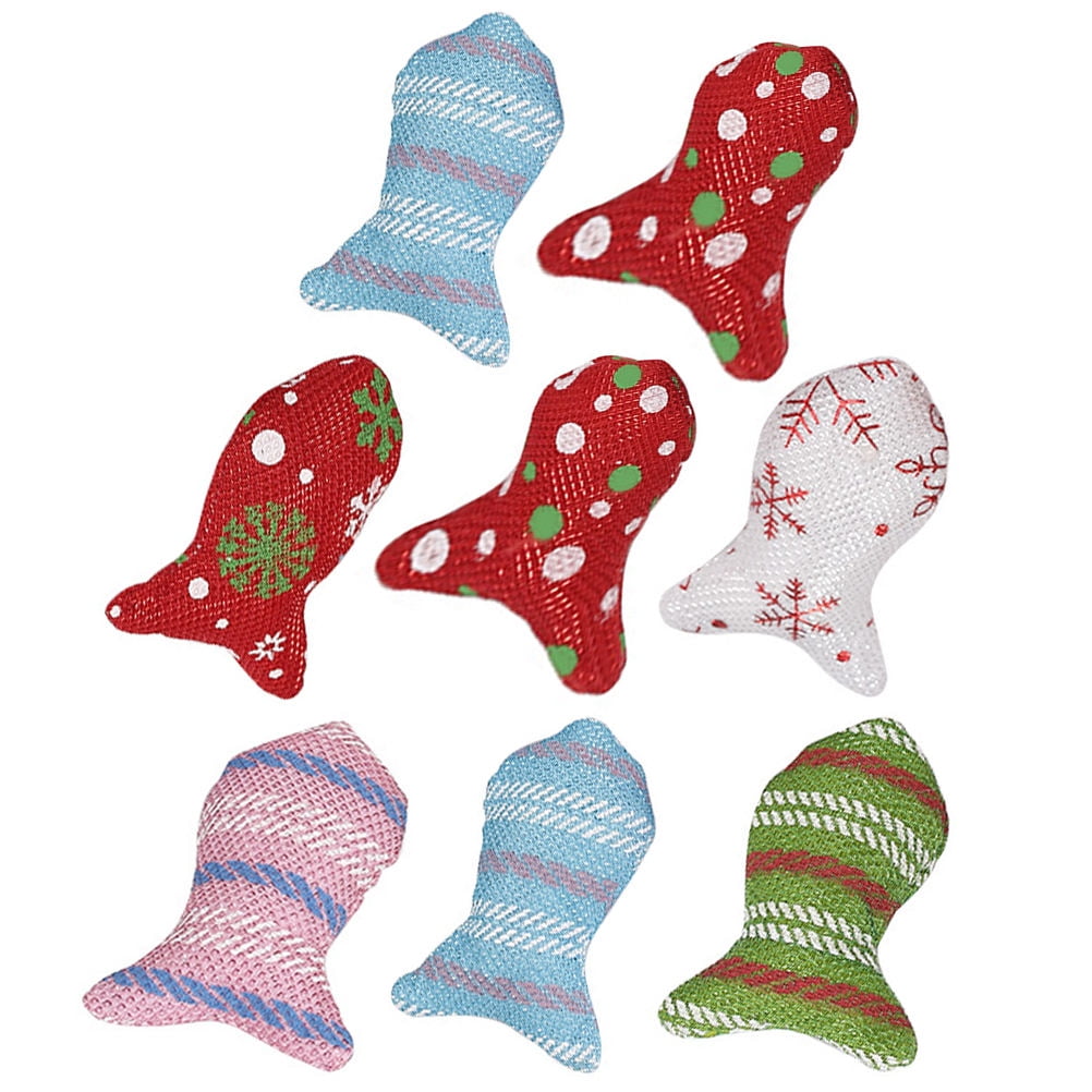 OULII 8Pcs Cat Play Toys Canvas Assorted Color Cat Fish Toys for ...