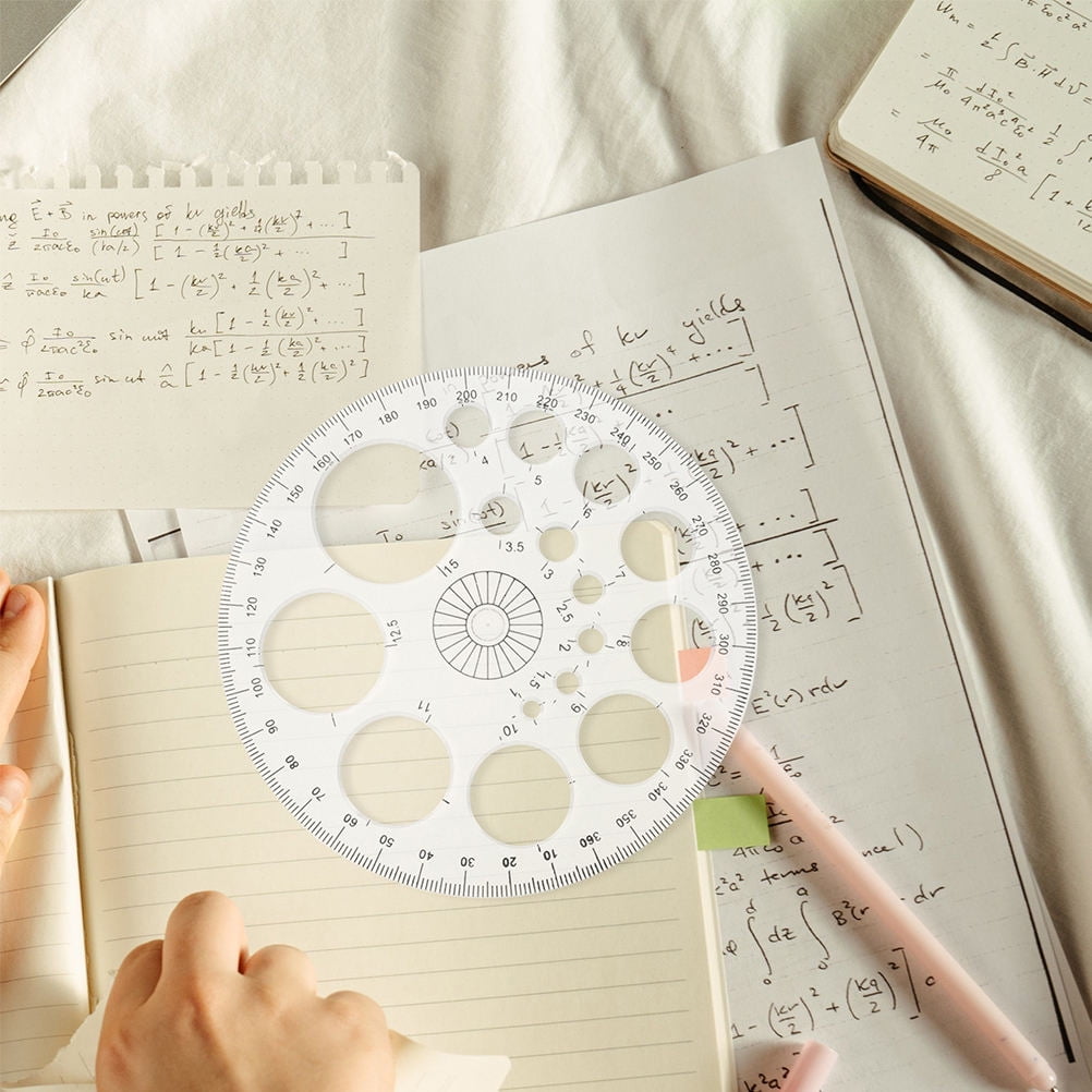 OULII 8Pcs Multi-use Circle Protractor Plastic Protractor Ruler ...