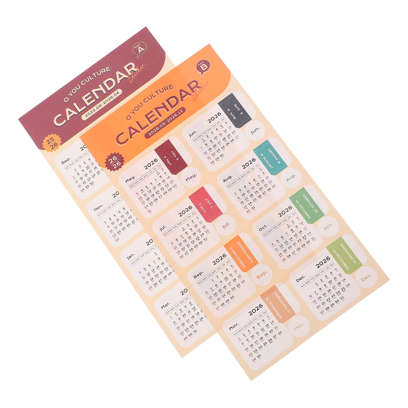 OULII Adhesive Monthly Planner Tabs Stickers 2026 Clear Readability ...