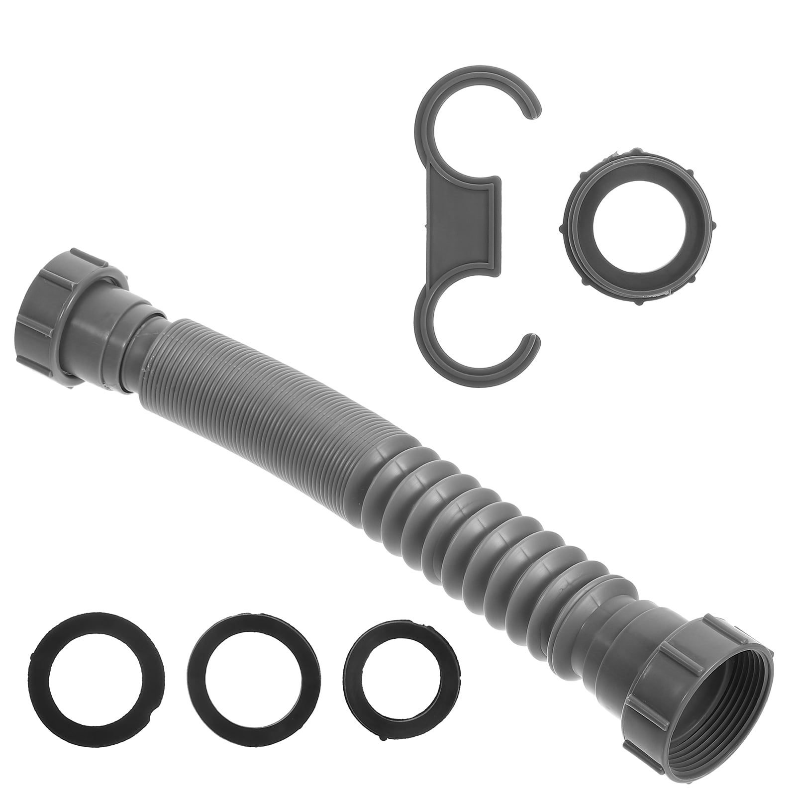 OULII Adjustable Plastic Sink Drain Pipe with Flexible Hose for Kitchen ...