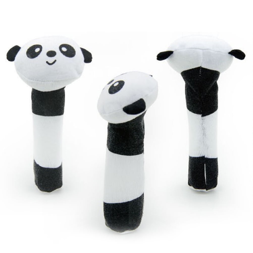 OULII Animal Baby Panda Rattle and Squeaker Toy BB Stick Bell Shaker ...
