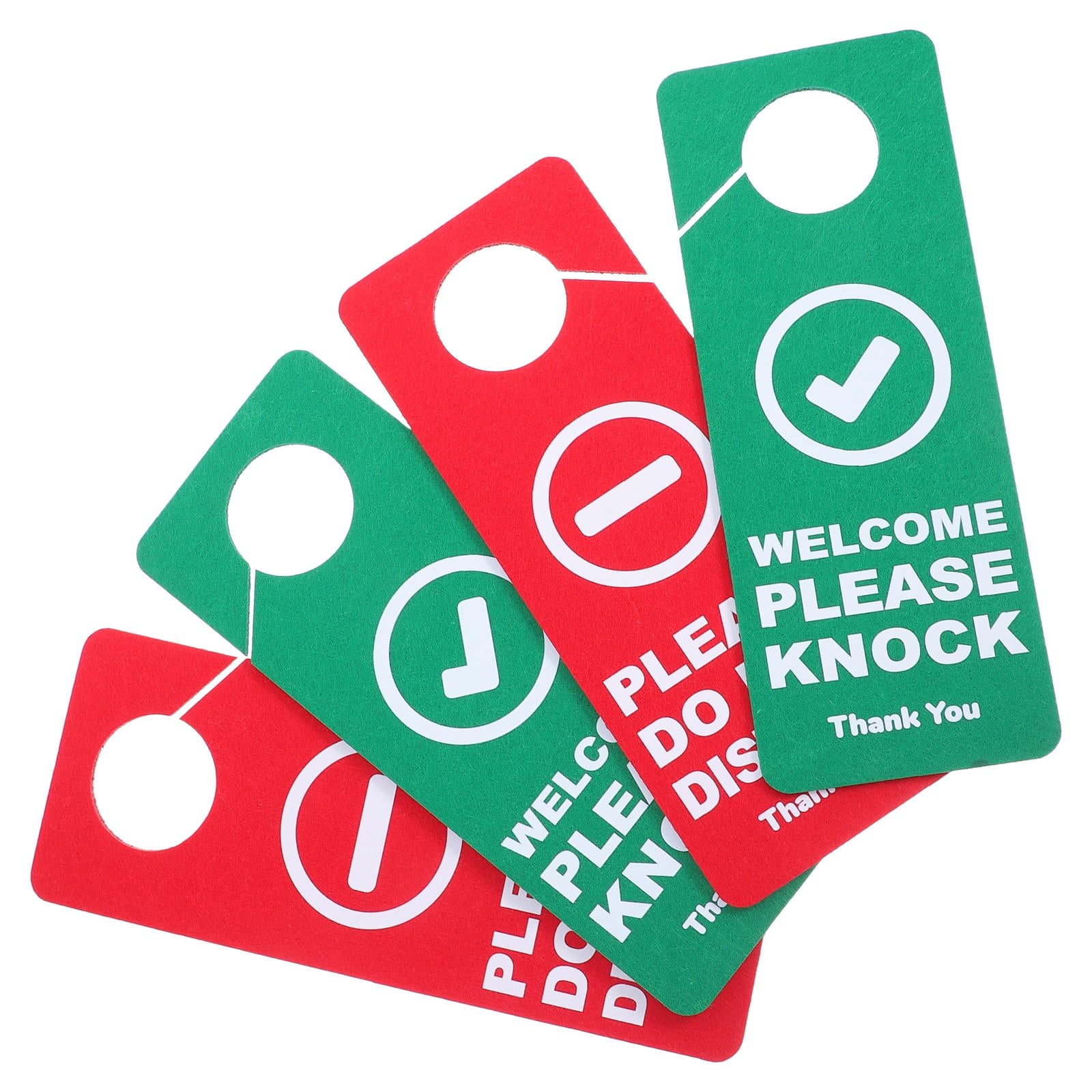 OULII 4Pcs Assorted Color Felt Door Knob Hanging Signs for Privacy in ...