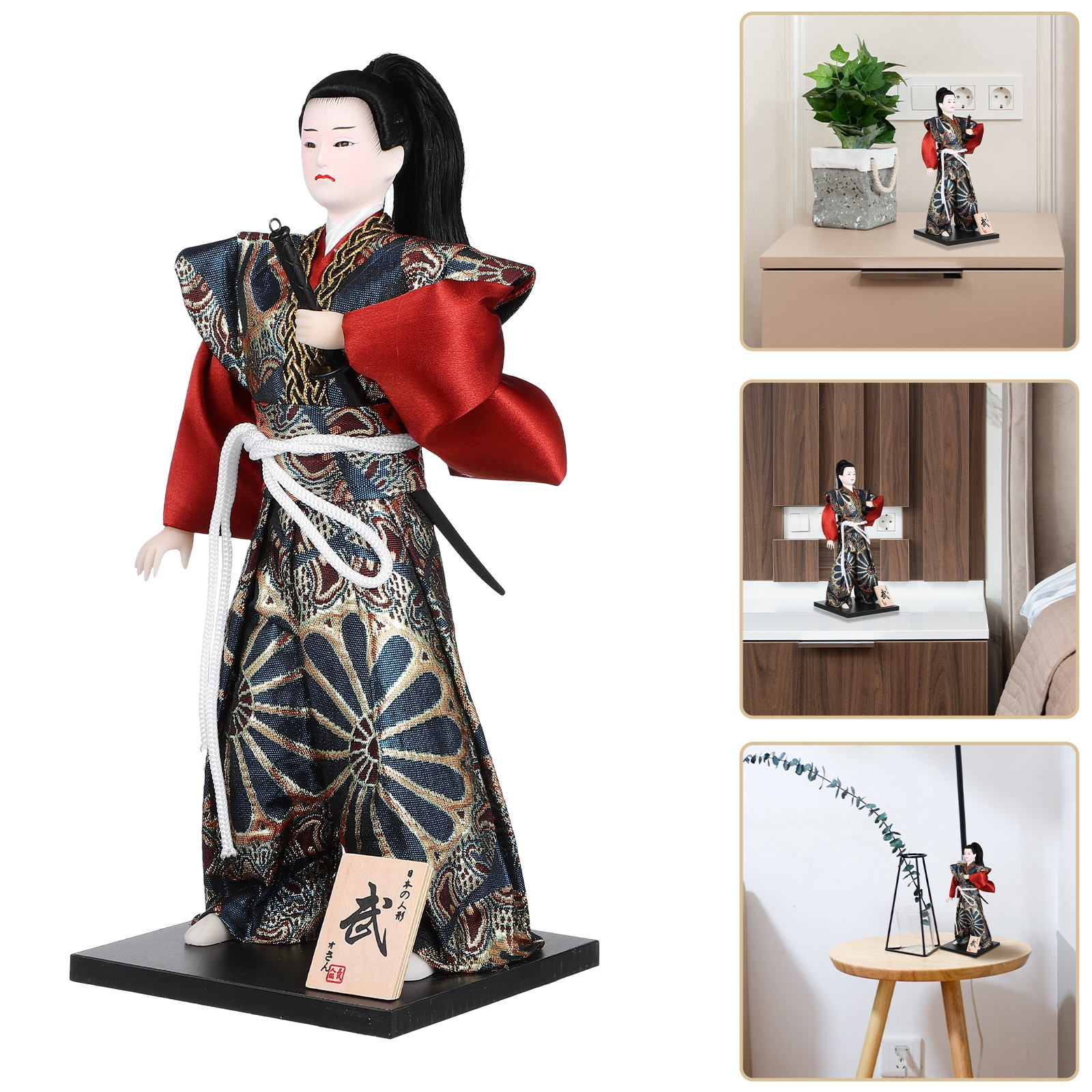 OULII Authentic Samurai Figure Medieval Ancient Samurai Warrior Statue ...