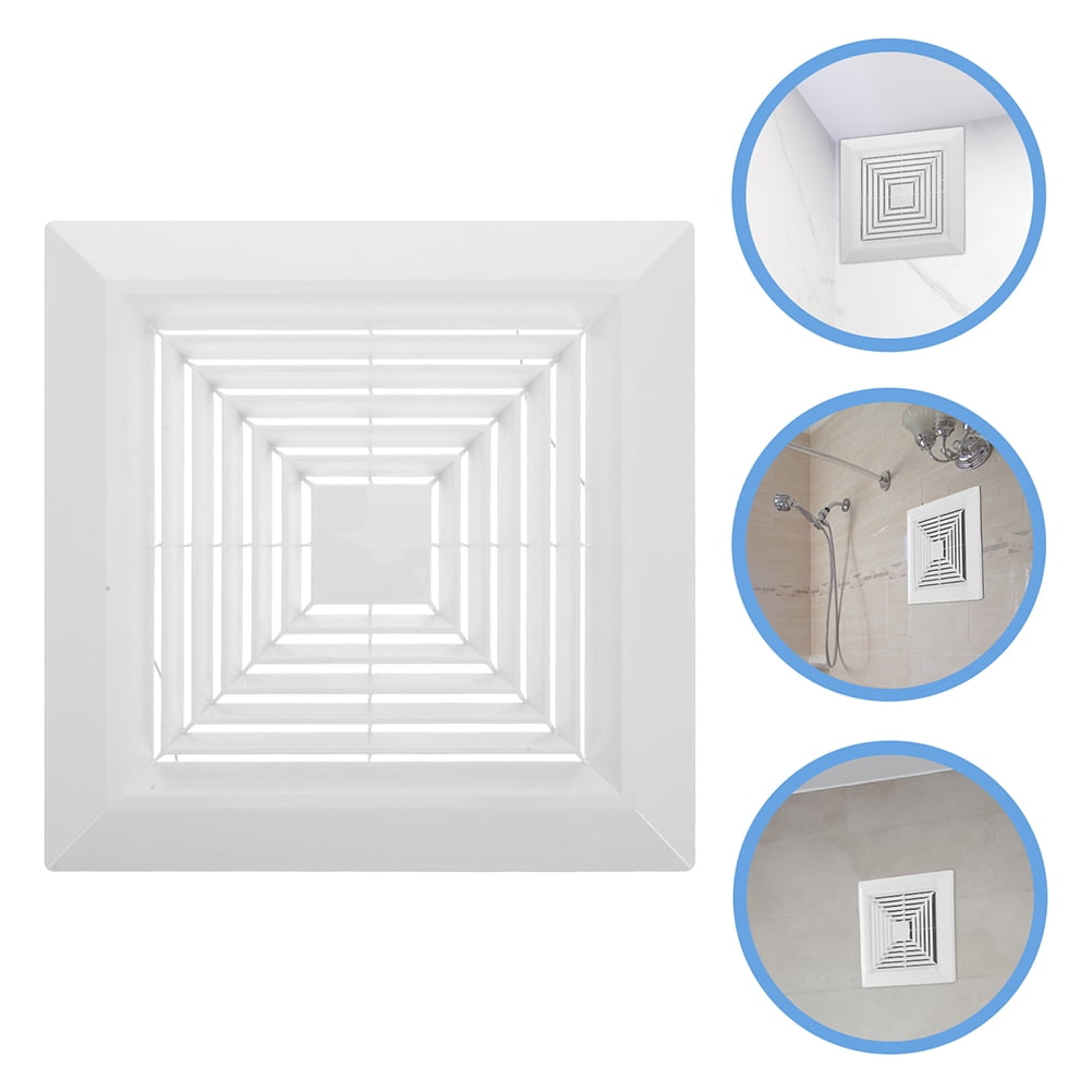 OULII Bathroom Fan Cover Square Design White Plastic Grille with Spring ...