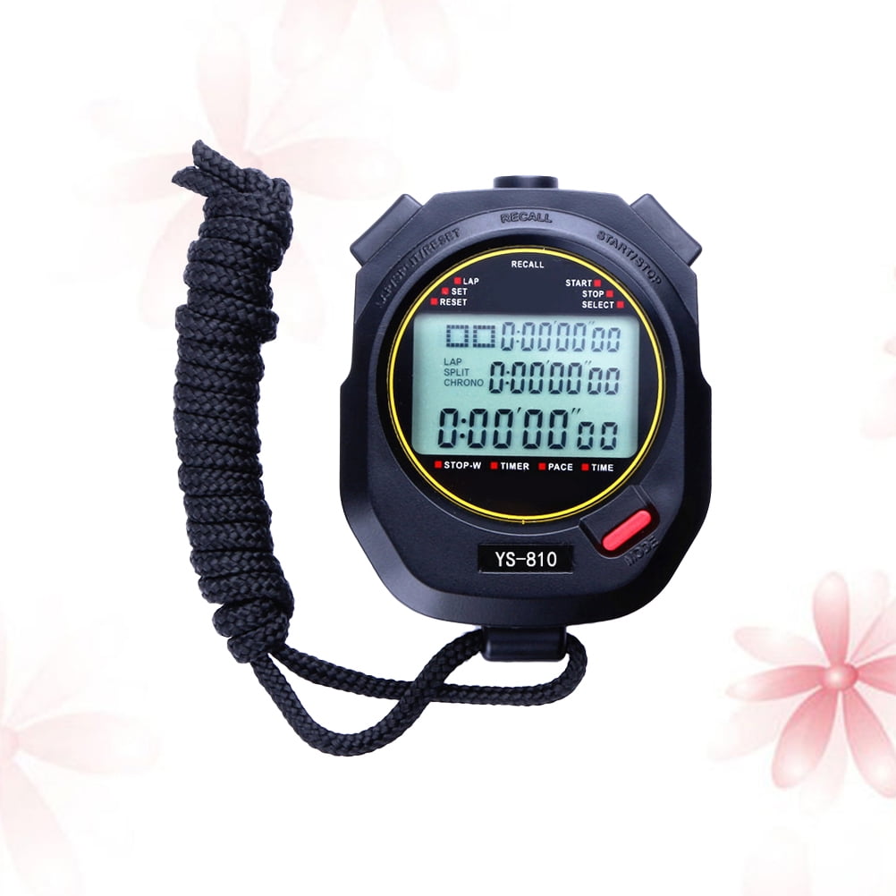 OULII Running Timer Three Row Stopwatch Black with Alarm Switch and ...