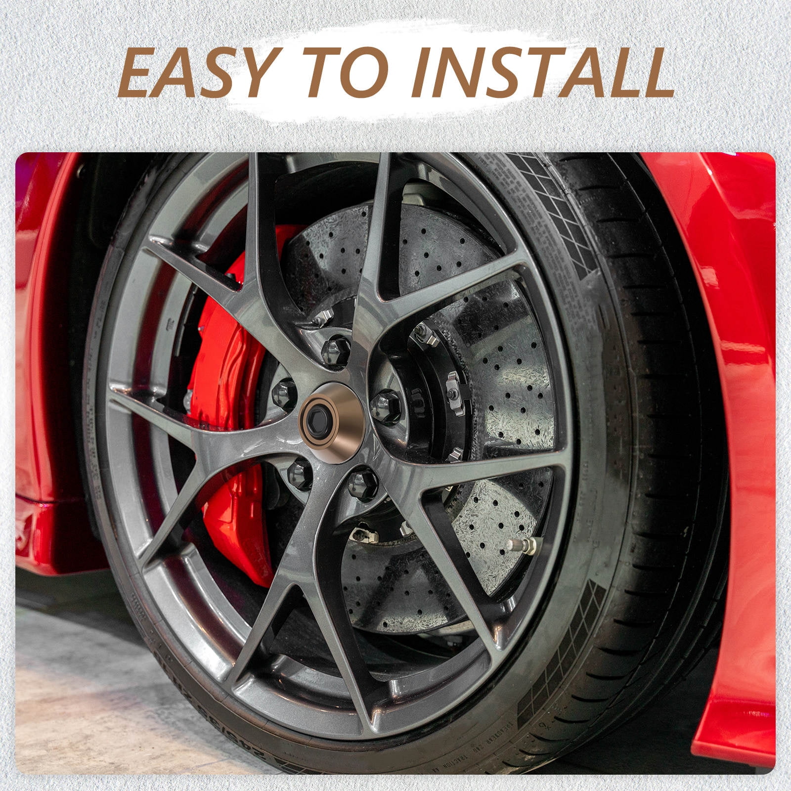 OULII Car Wheel Center Hub Covers Aluminum Wheel Center Cap Coffee ...